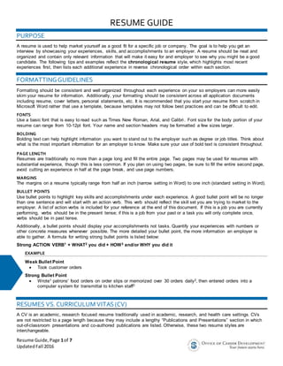 Resume Guide | DOCX | Resume Writing and Advice | Job Search