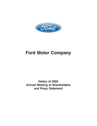 ford 2005 Proxy Statement | PDF