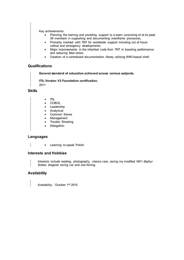 Paul King CV | DOCX