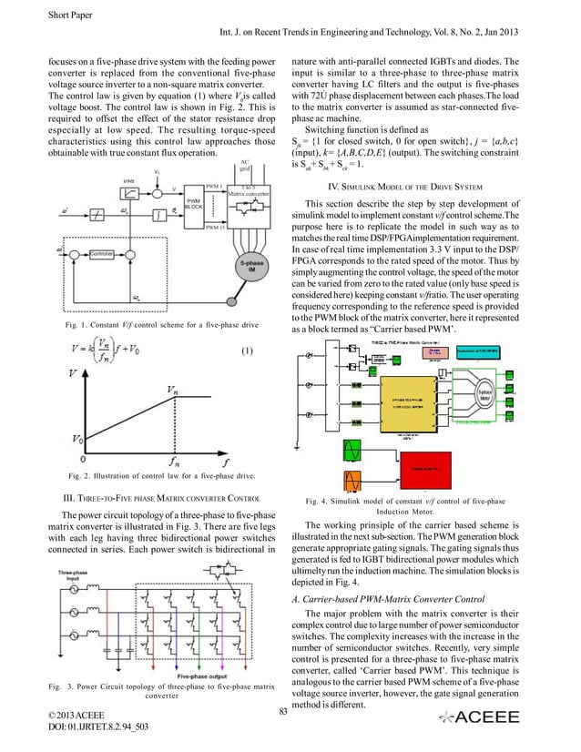A Three-to-Five-Phase Matrix Converter BasedFive- Phase Induction Motor Drive System | PDF