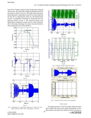 A Three-to-Five-Phase Matrix Converter BasedFive- Phase Induction Motor Drive System | PDF