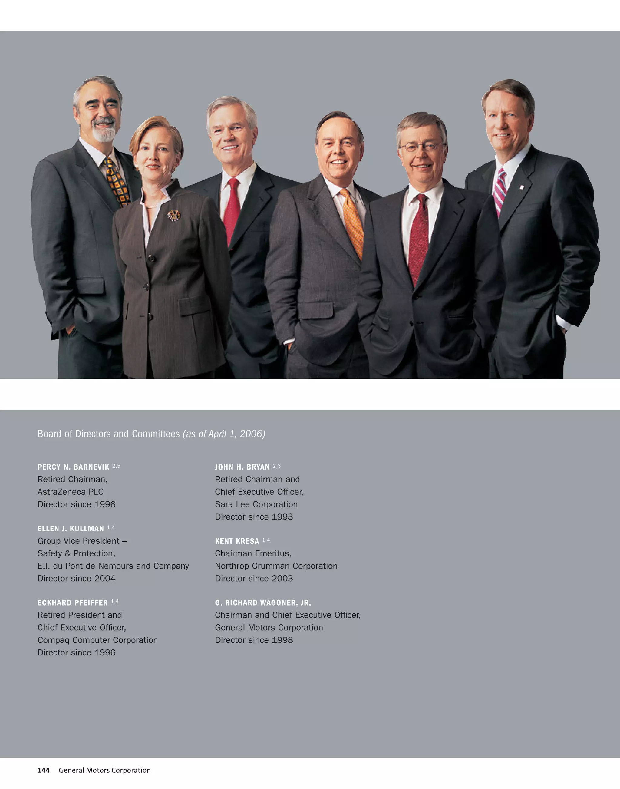 gm 2005 Annual Report Board of Directors | PDF