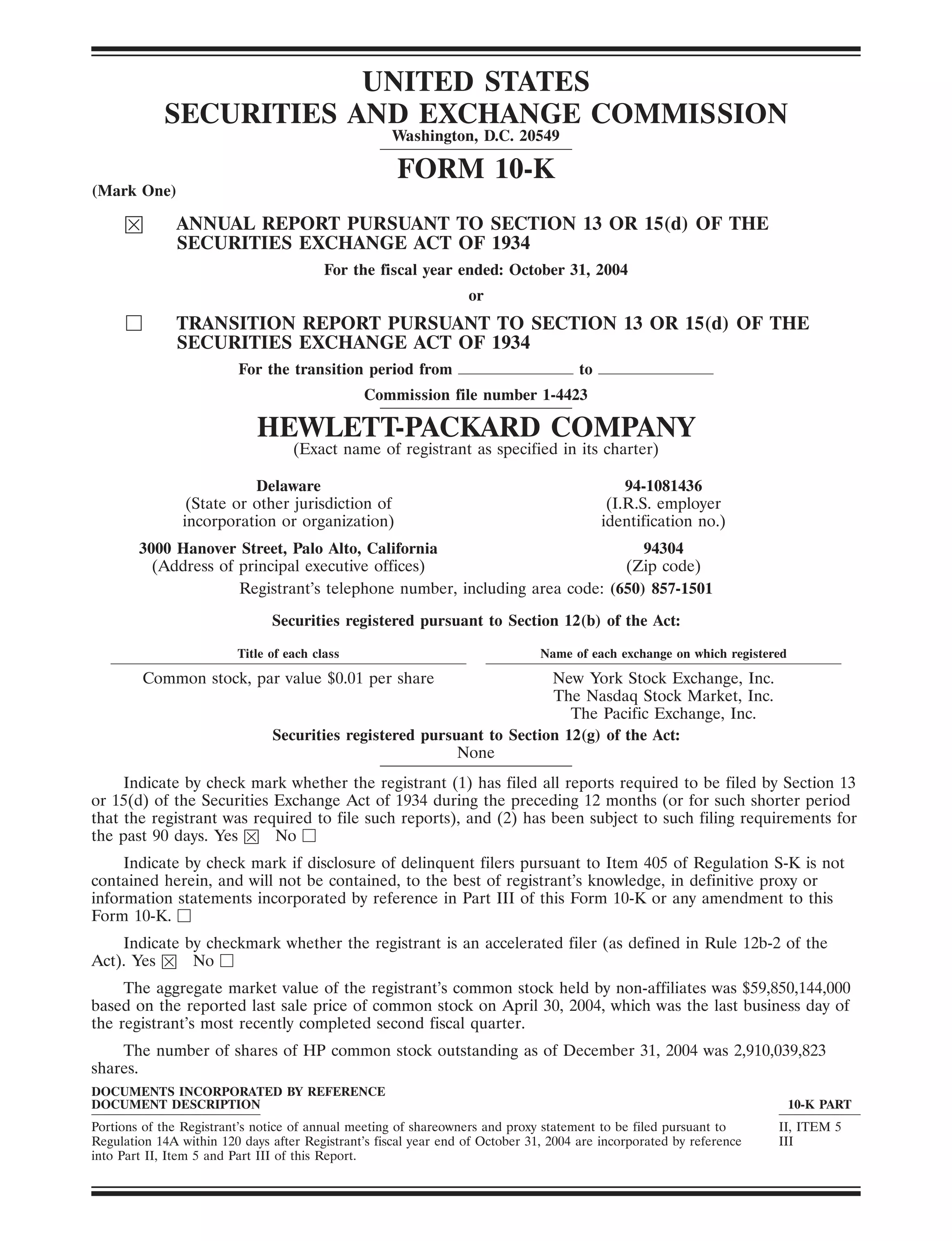 hp 2004 10-K only | PDF