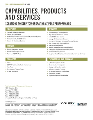 TLM line sheet Capabilities and Services | PDF