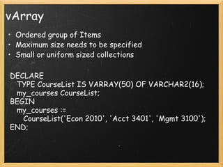 Oracle Collections | PPT