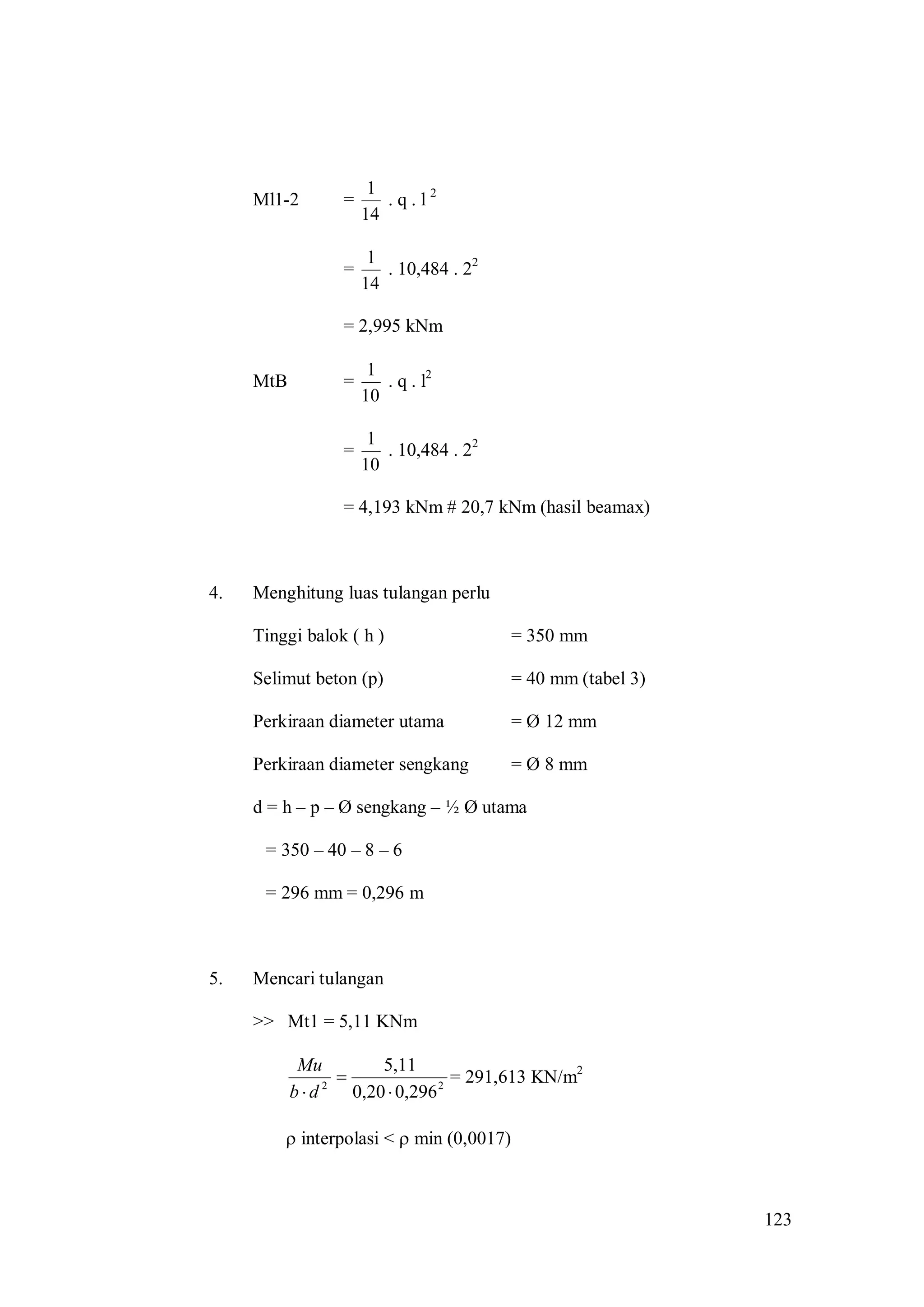 1 perhitungan-balok | PDF