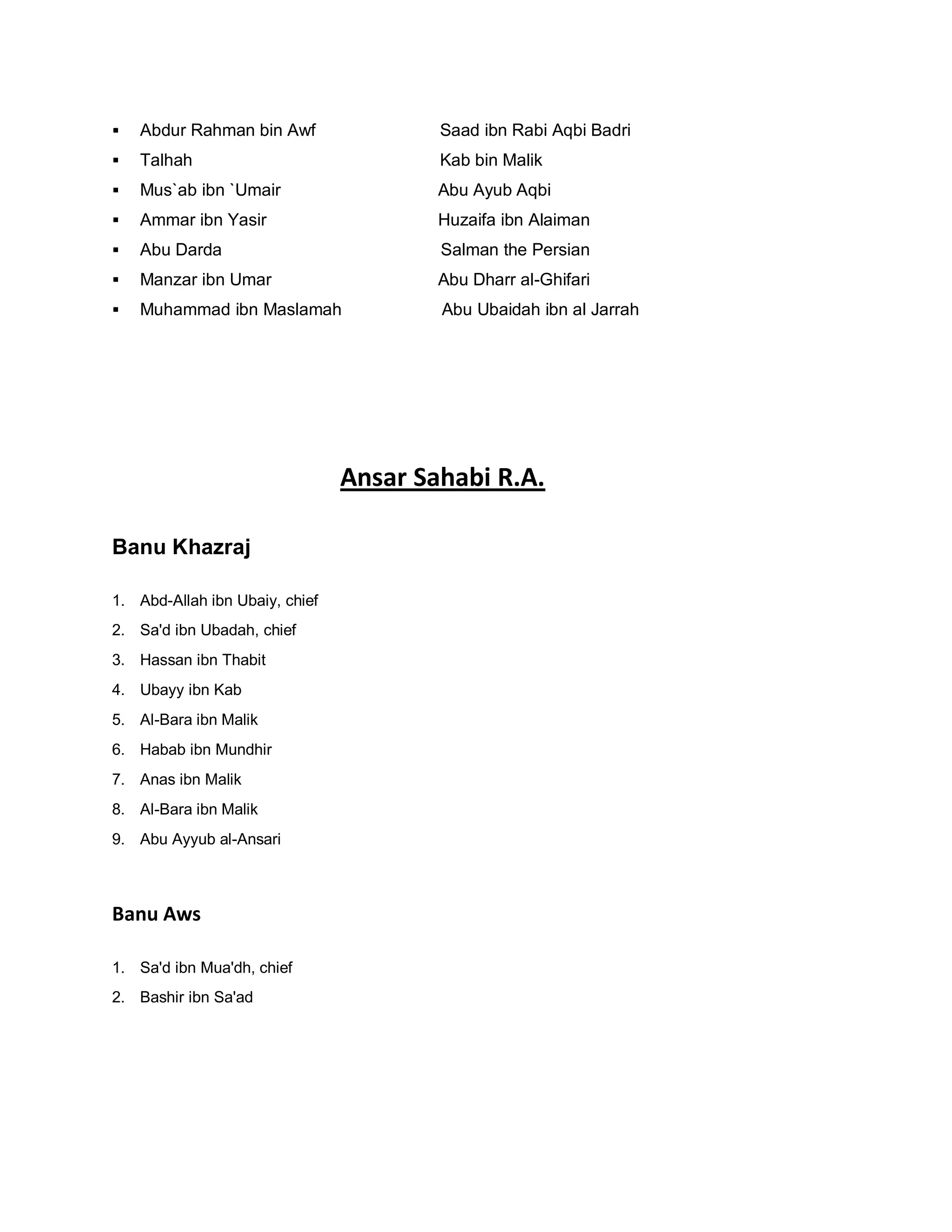 94556902 list-of-sahaba-r-a-updated | PDF