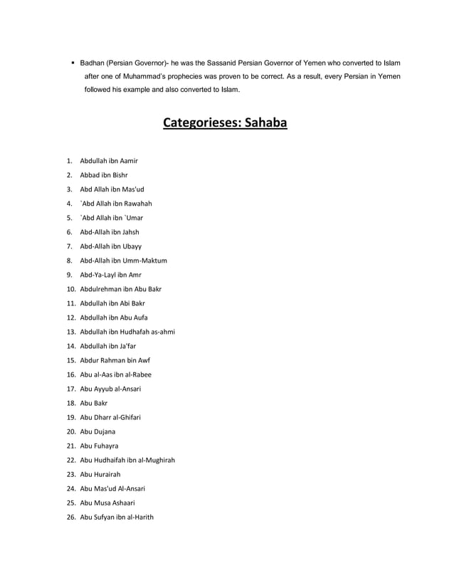 94556902 list-of-sahaba-r-a-updated | PDF