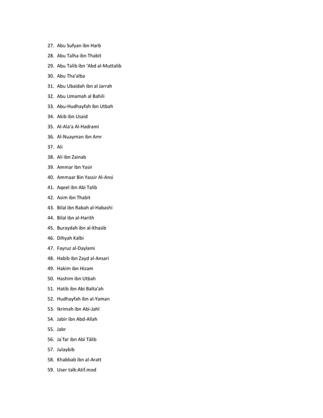 94556902 list-of-sahaba-r-a-updated | PDF