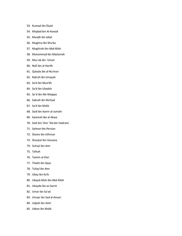 94556902 list-of-sahaba-r-a-updated | PDF