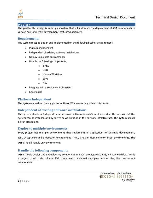 Java Technical Design Document | PDF | Operating Systems | Computer Software and Applications