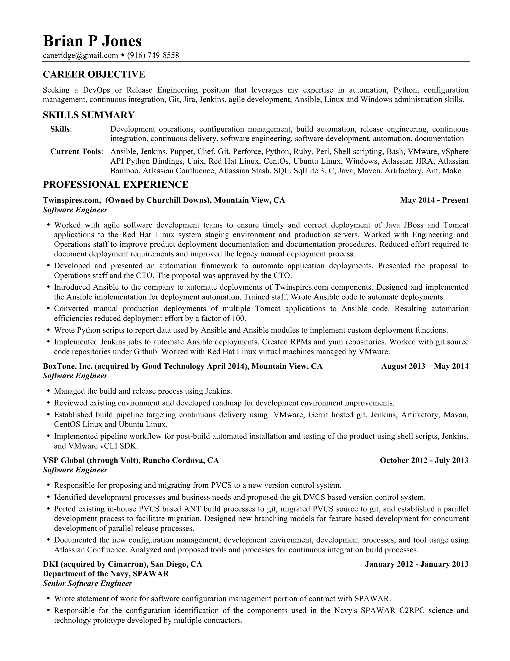 Brian Jones Resume-2016-06-2p | PDF