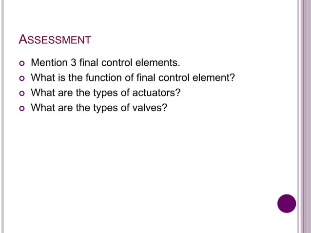 Final Control Element | PPTX | Science