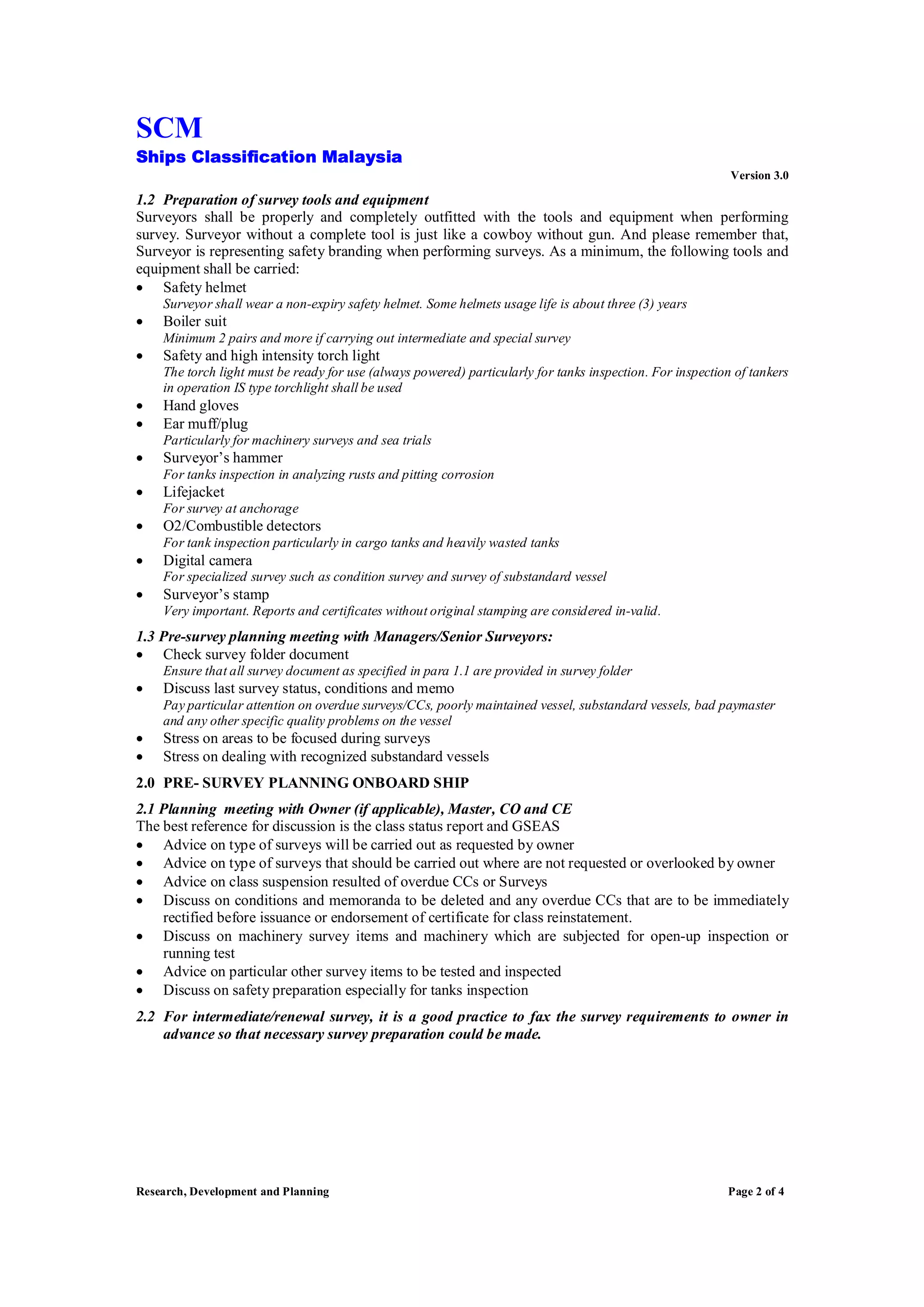 Quality Survey Planning, Execution and Completion for SIO Surveys | PDF