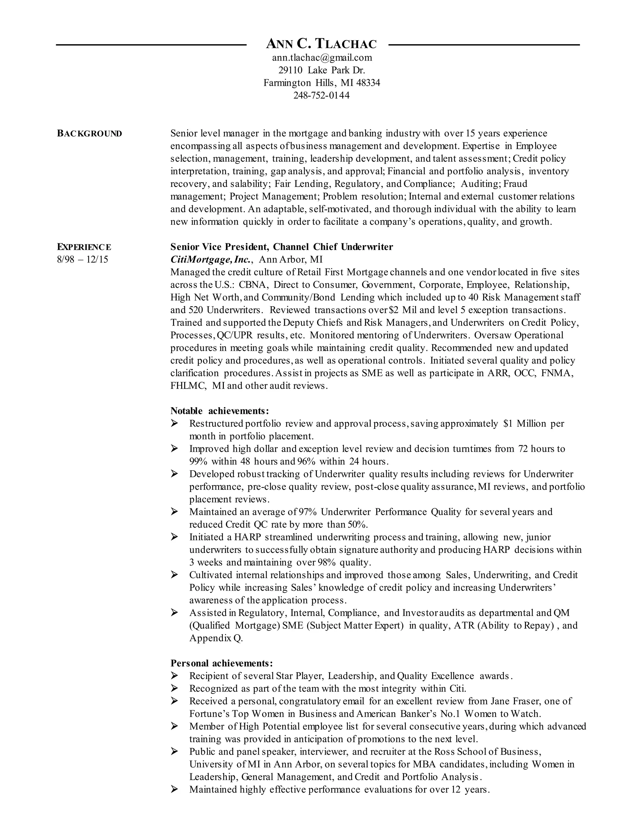 Ann T Resume 2016 | PDF