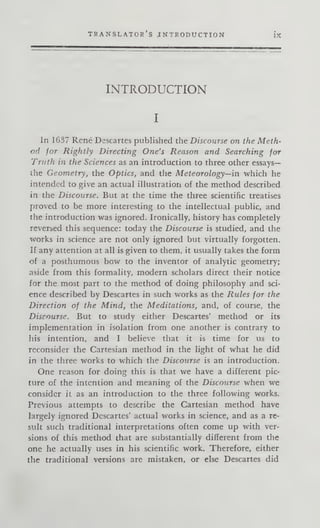 Discourse on Method Optics Geometry and Meteorology Rene Descartes | PDF