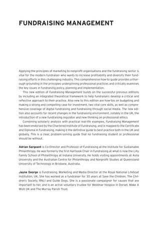 Fundraising Management Analysis Planning and Practice 4th 4th Edition ...