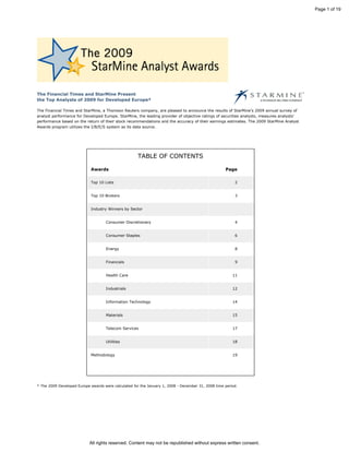 Starmine 3rd Best Stock picker Overall Europe | PDF