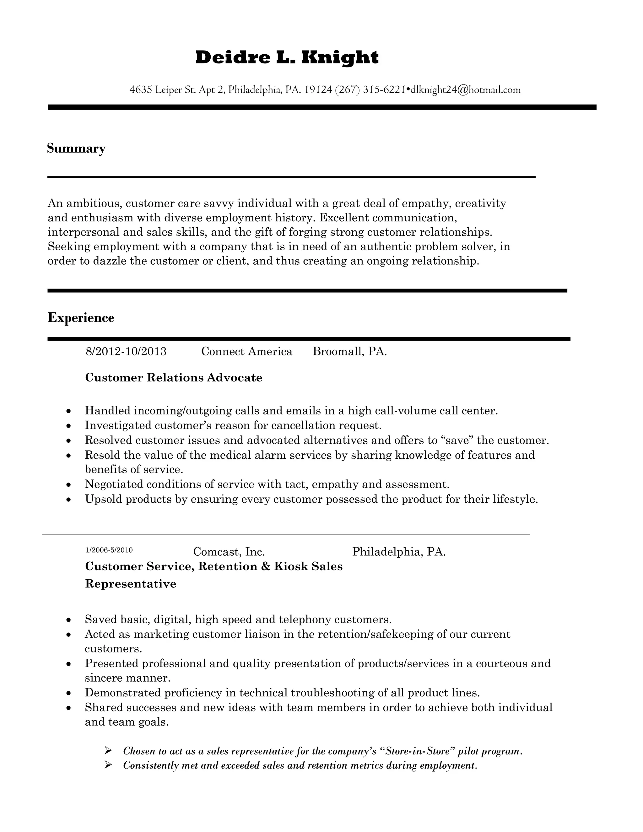 Deidre's Updated ResumePDF | PDF | Resume Writing and Advice | Job Search