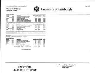 Unofficial Transcript | PDF