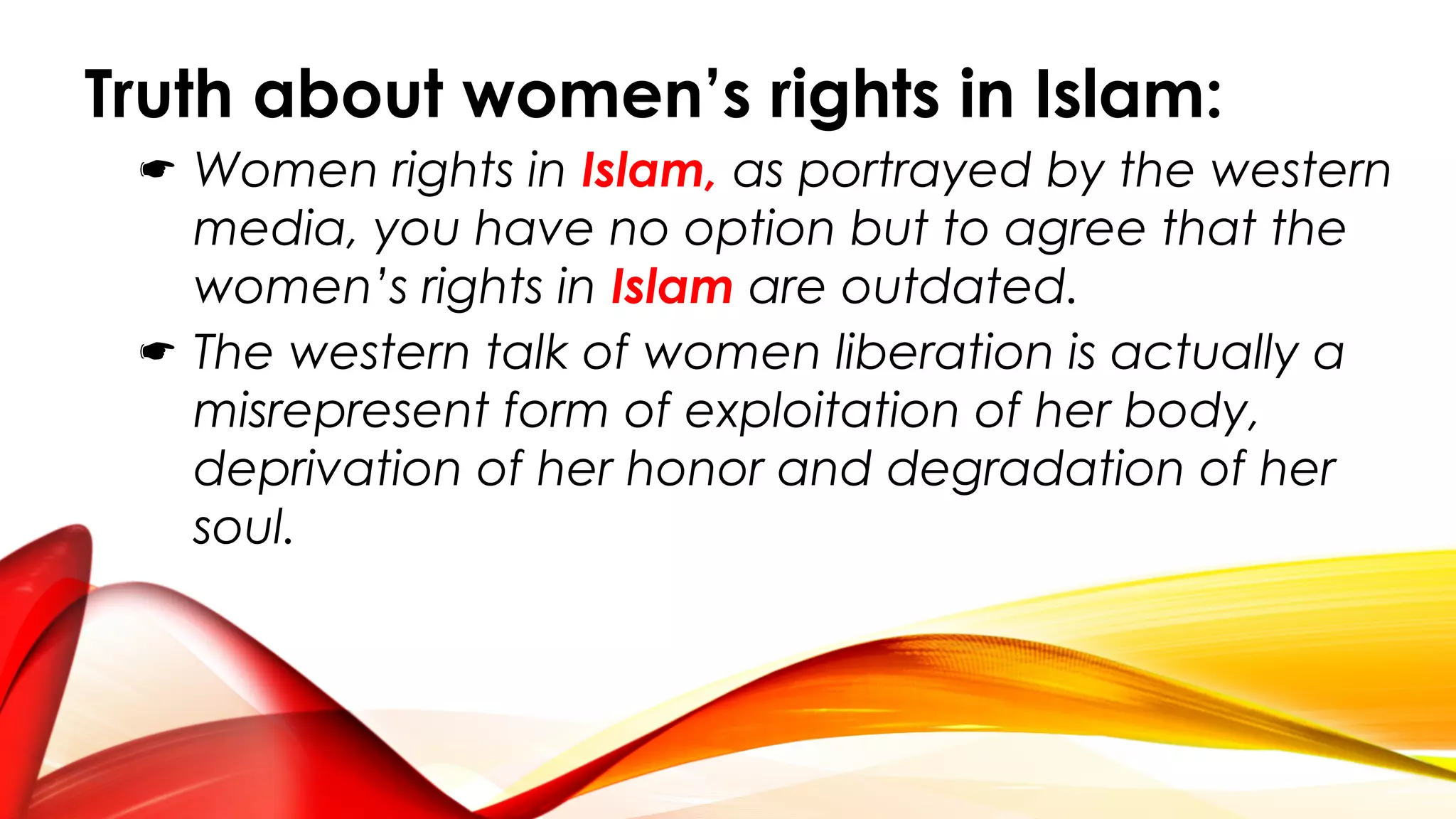Women Rights in Islam; Pir wahab | PPT