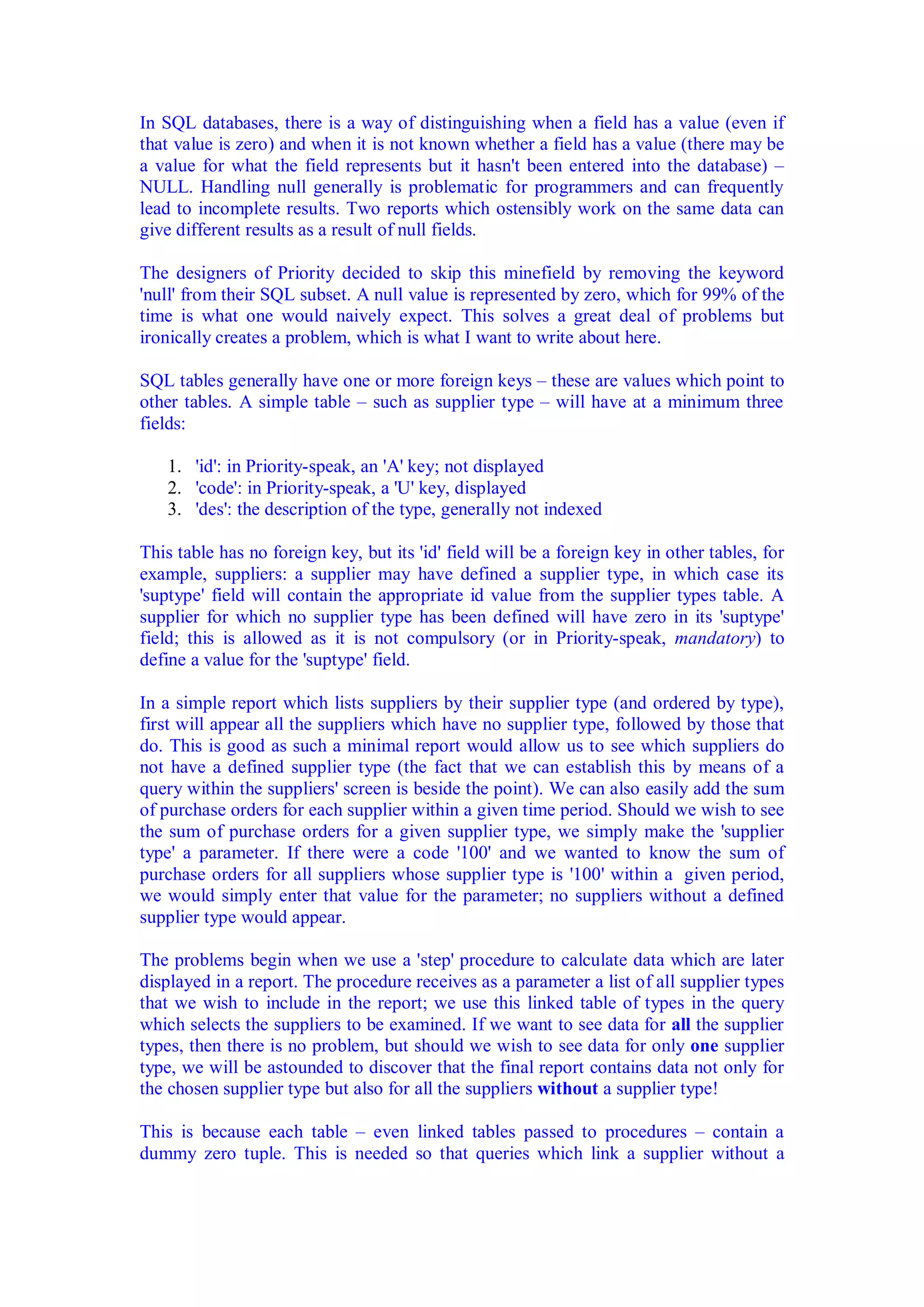 Zero values in Priority tables - a blessing and a curse | PDF | Databases | Computer Software ...