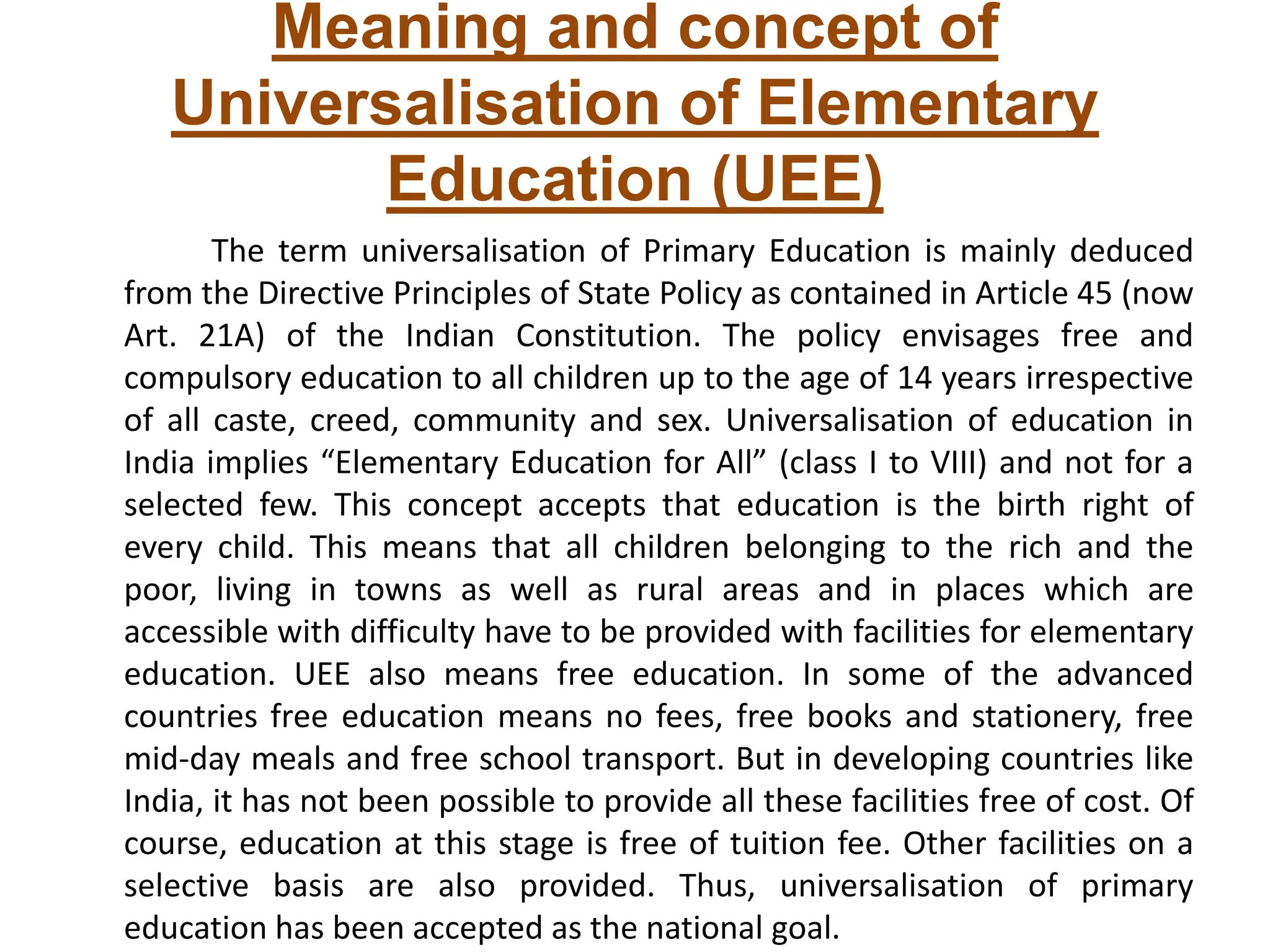 Elementary Education Meaning, Initiative and Strategies | PPT | Daycare ...