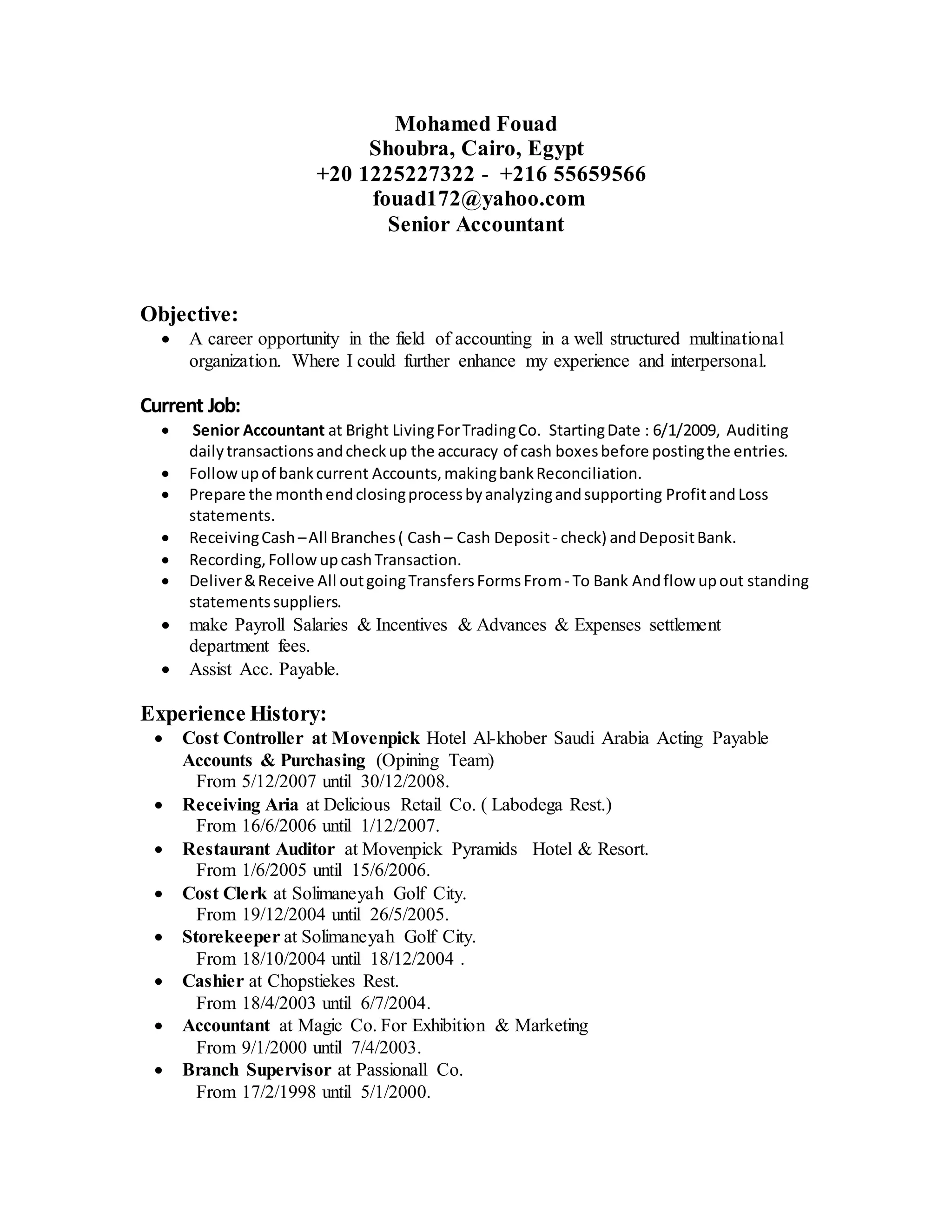 Mohammad Fouad_s CV 2 | DOCX