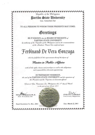 Master's Degree Authenticated Documents | PDF