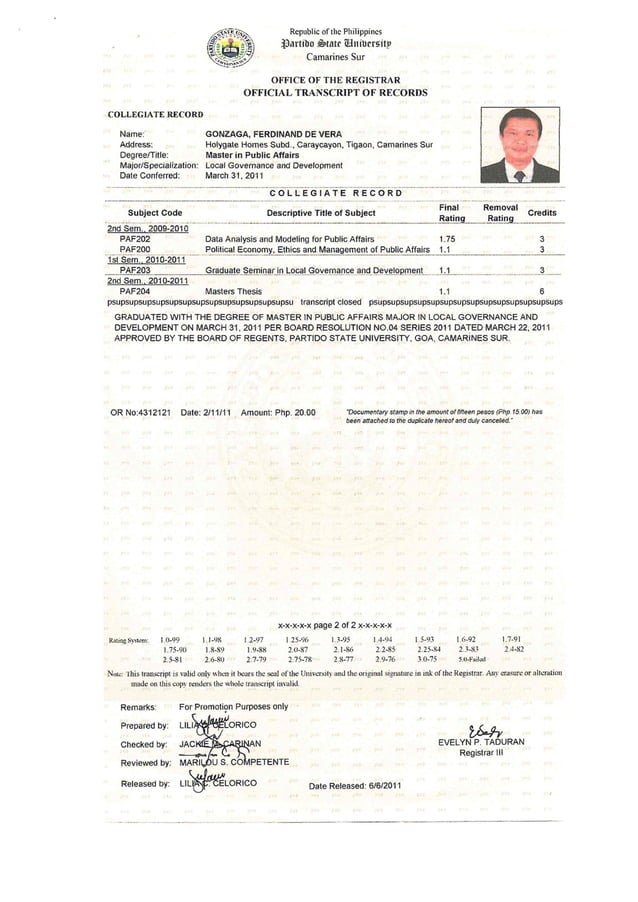 Master's Degree Authenticated Documents | PDF