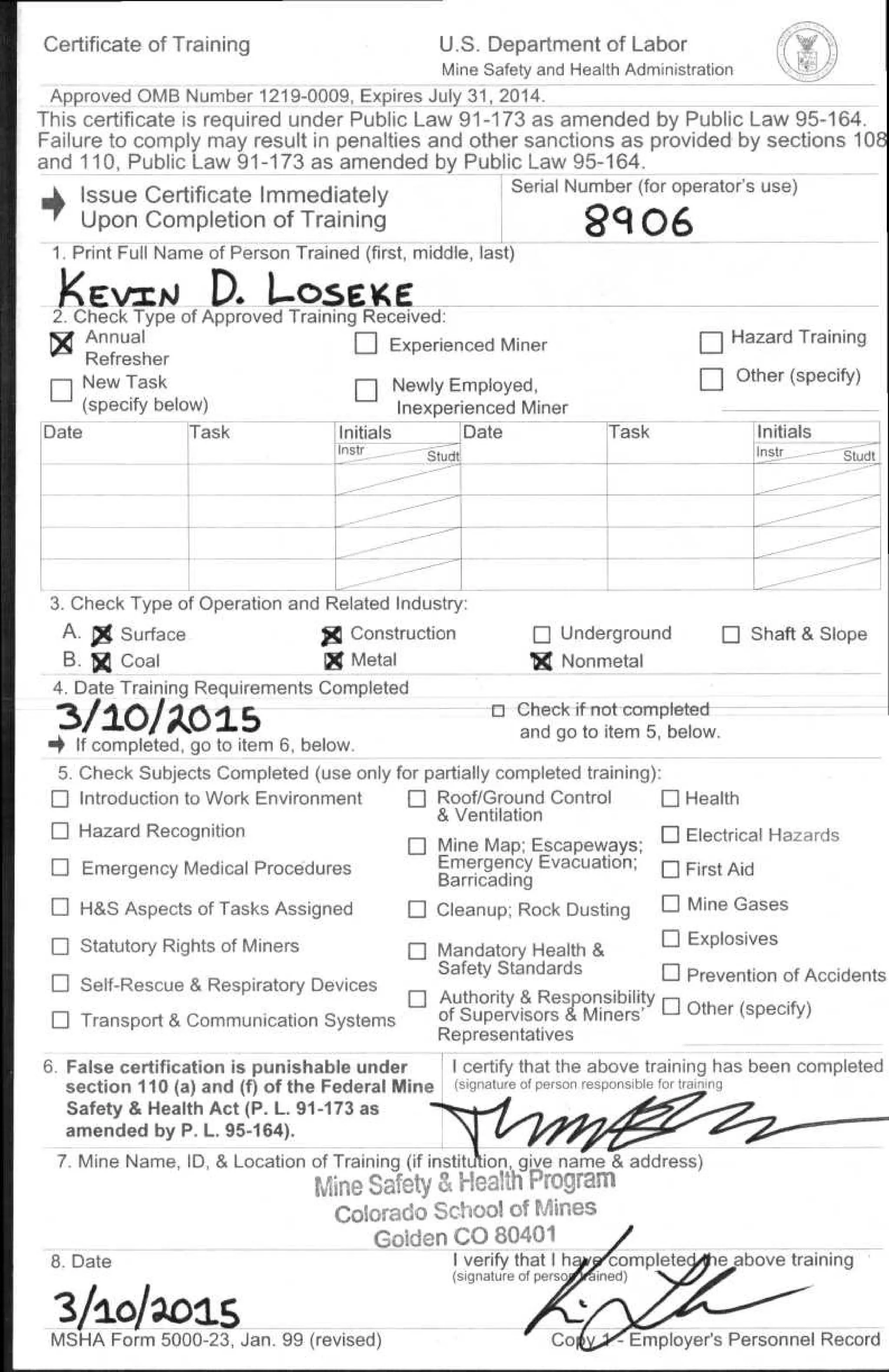 Document - MSHA - Created Jun 18, 2015 | PDF