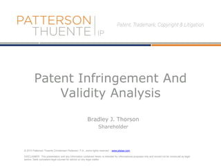 Patent Infringement And Validity Analysis | PDF