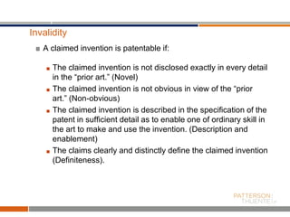 Patent Infringement And Validity Analysis | PDF