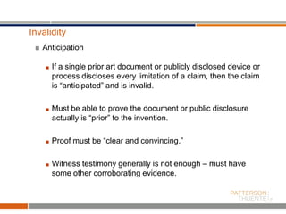 Patent Infringement And Validity Analysis | PDF