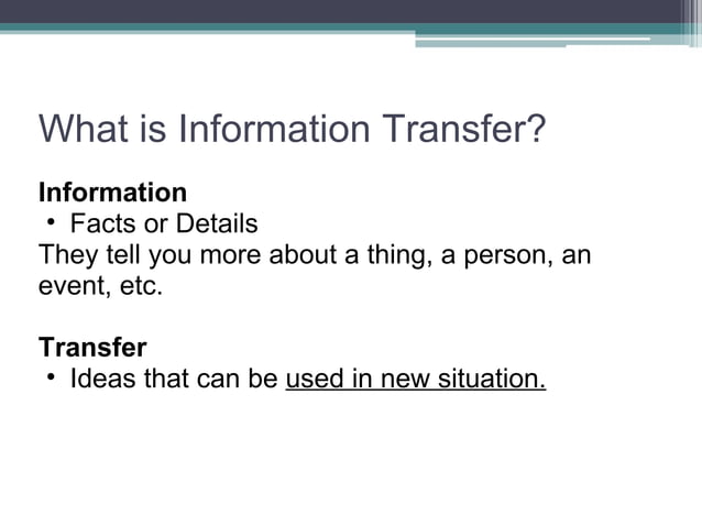 English Information Transfer | PPT