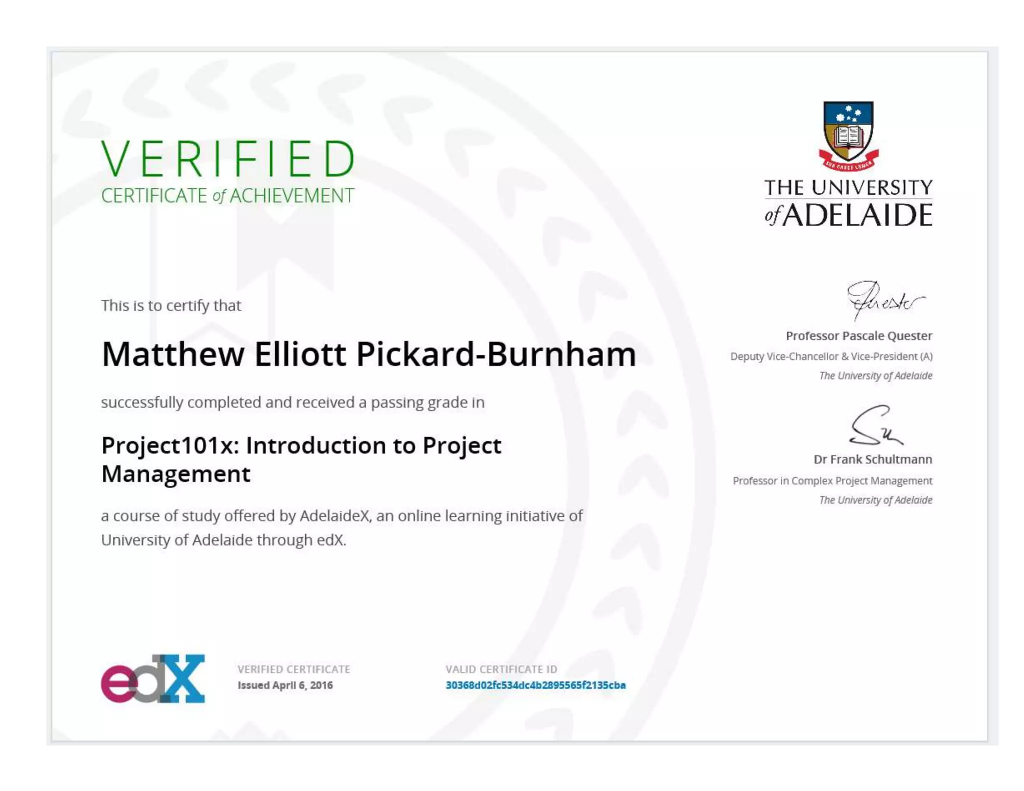 EDX Certificate | DOCX