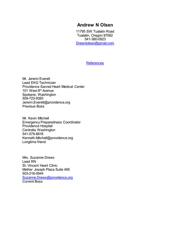 ResumeAndReferences 2016 | DOCX