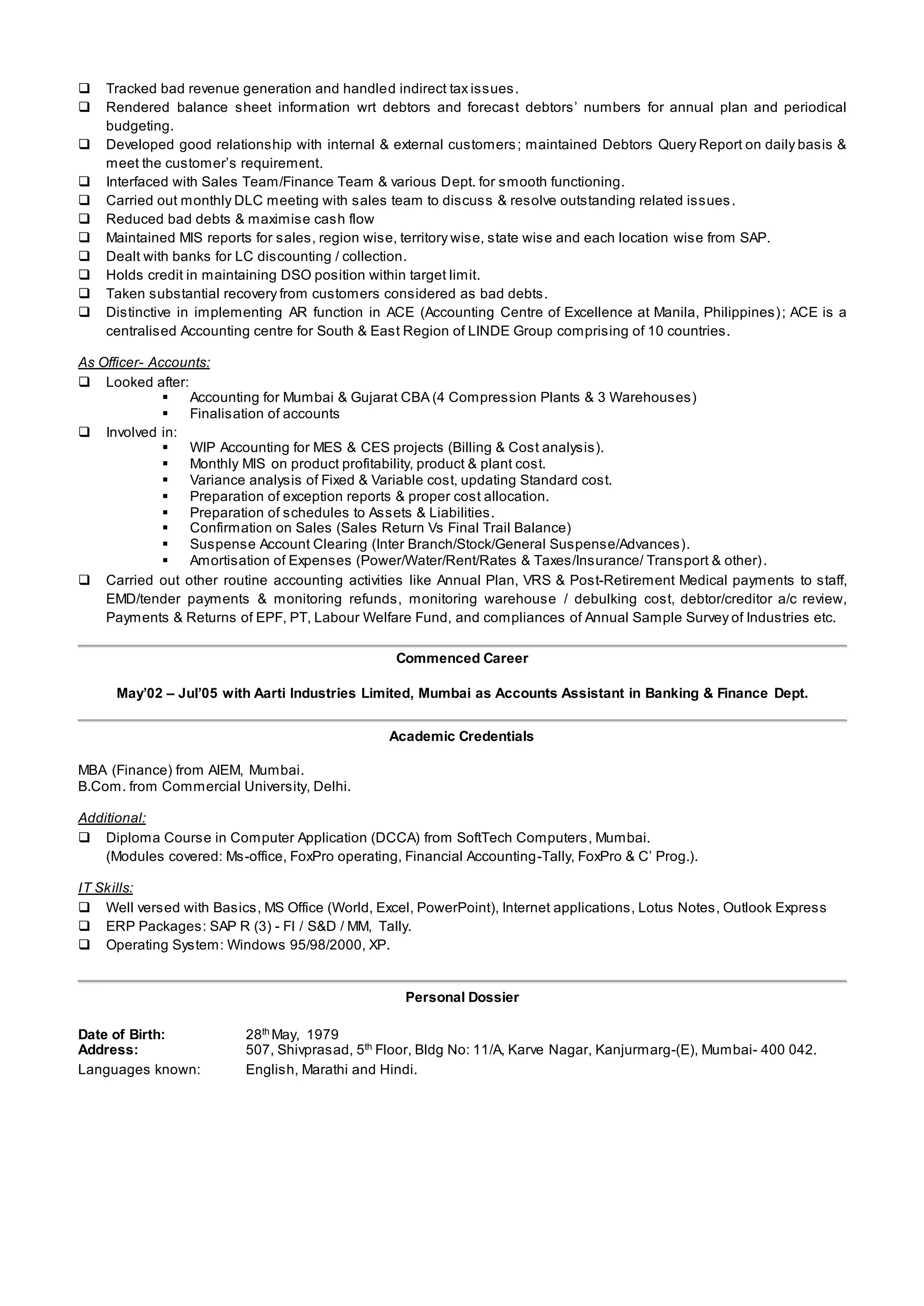 Resume_2016 (Nitin D Patil) | DOCX