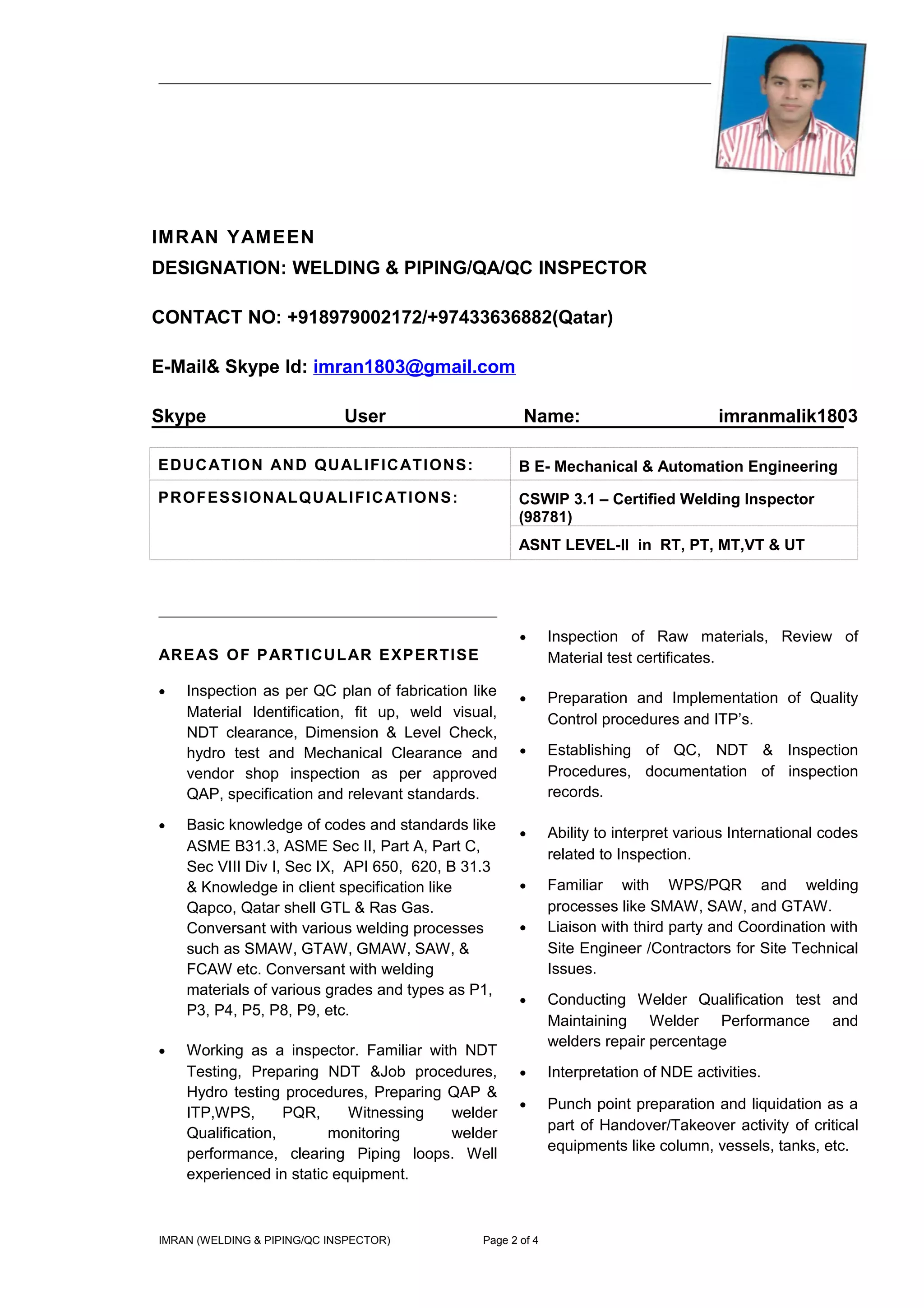 IMRAN YAMEEN CV | DOC