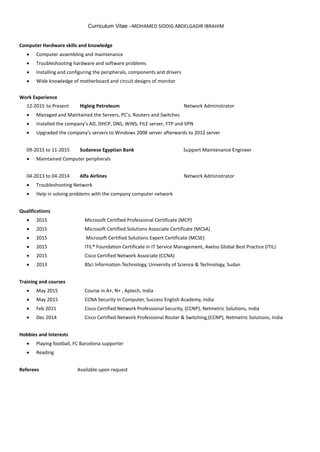 Mohamed Siddiq CV | PDF
