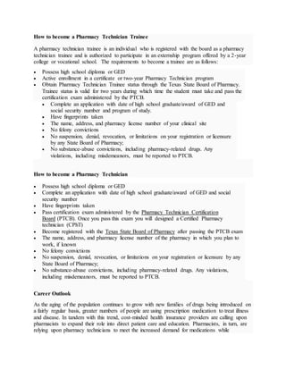 Pharmacy Technician Information Booklet | DOCX