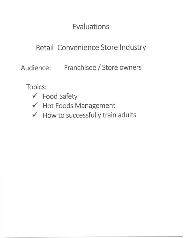 Evaluations by Store Owners and Franchisee | PDF