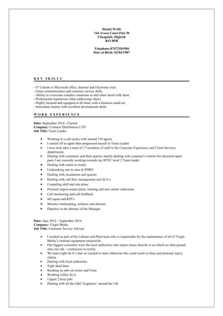 Daniel Webb CV | DOC