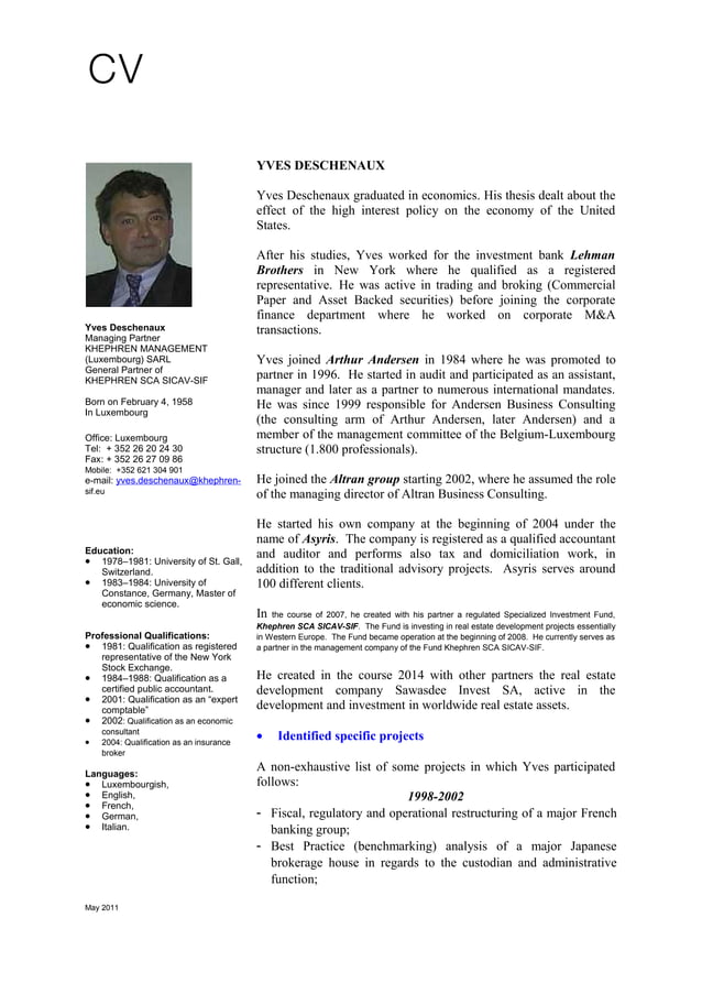 Cv-englishYVDNovember2014 | PDF