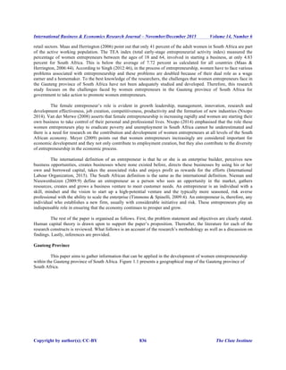 Women In Action: Challenges Facing Women Entrepreneurs In The Gauteng ...