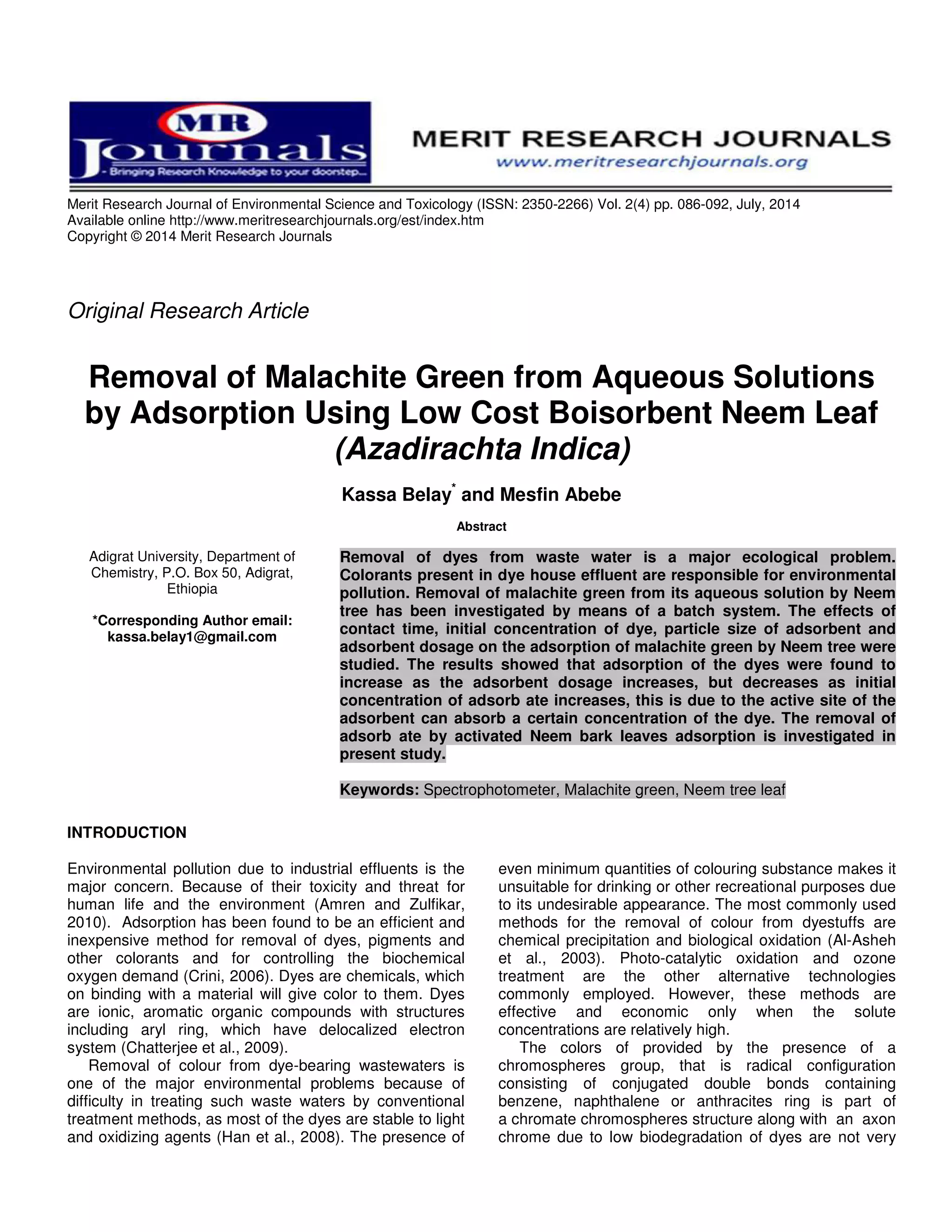 Malachyte Green | PDF