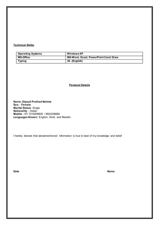 Update Resume-Deepali Nehete | DOCX