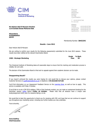 Results Letter - Email | PDF