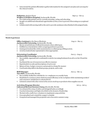 Stanley Blanc - My Resume | DOCX