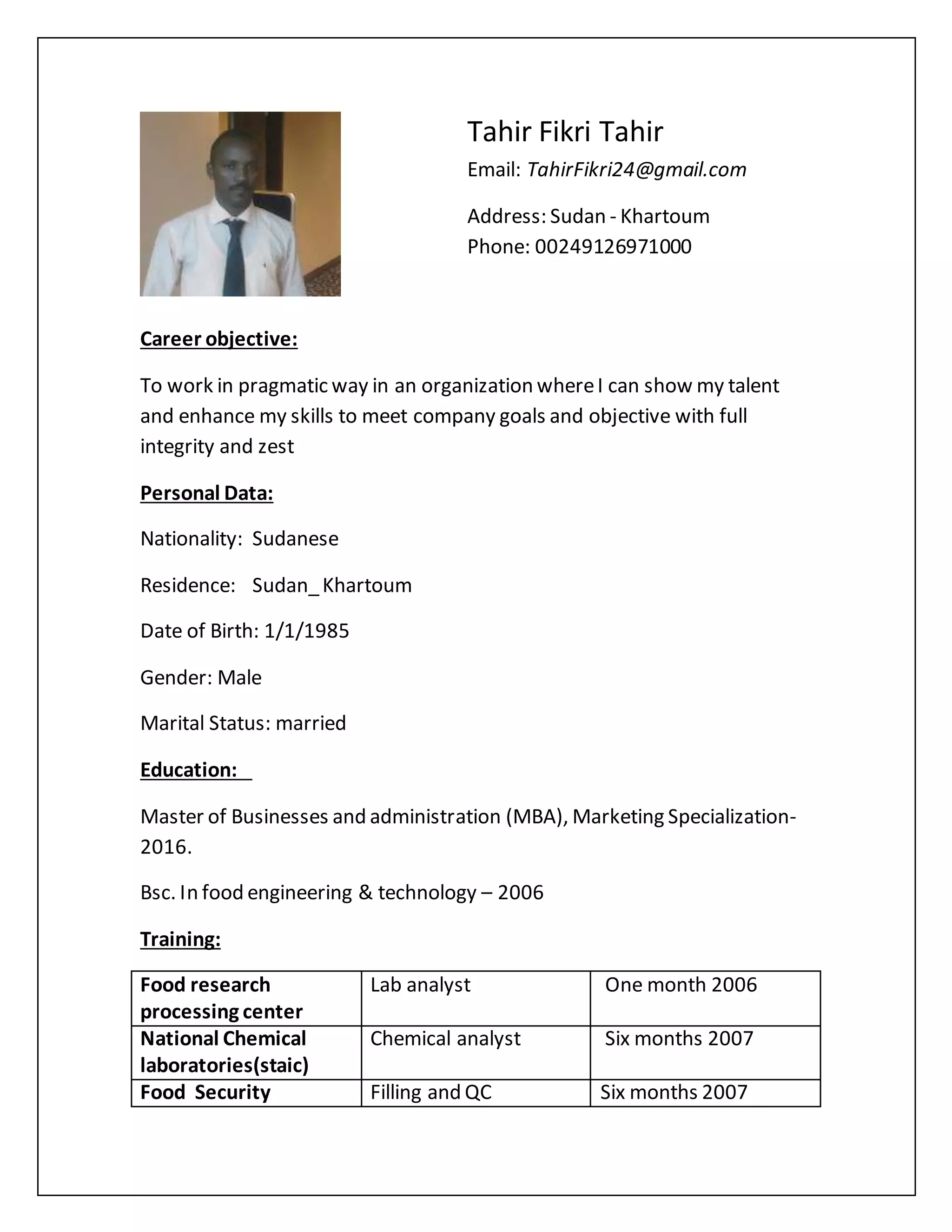 Tahir CV | PDF